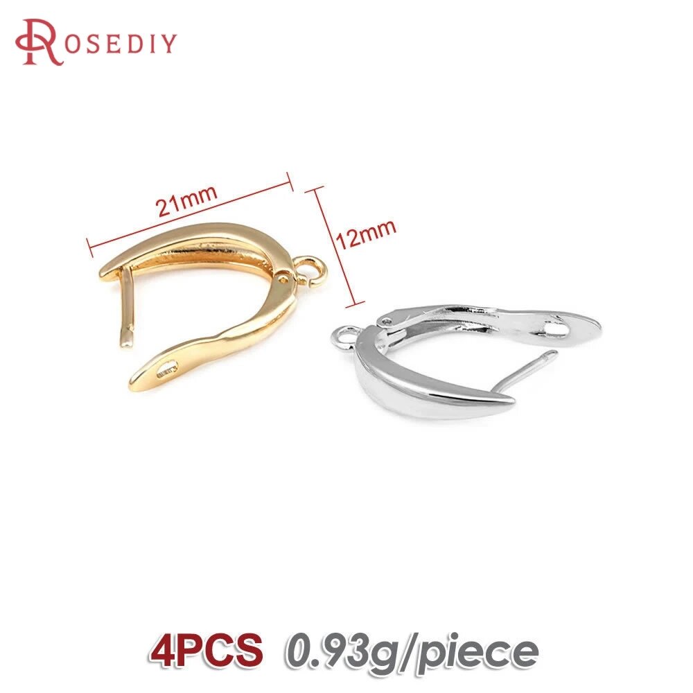 Крючки для сережек Rosediy из латуни цвета 18К золото