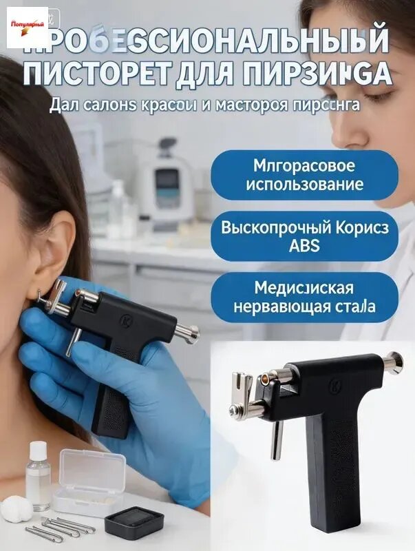 Многоразовый пистолет для пирсинга с набором
