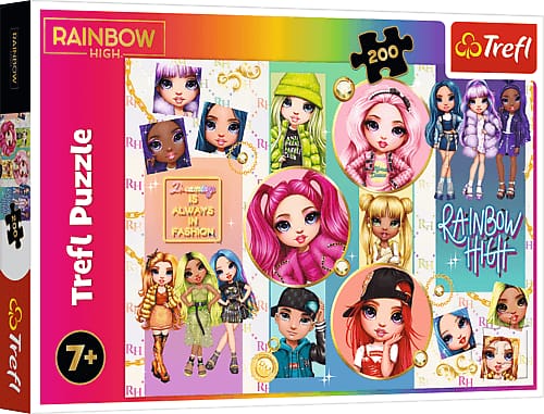 Пазл Trefl Puzzle, Дружба Rainbow High, 200 элементов, 48х34 см, разноцветный