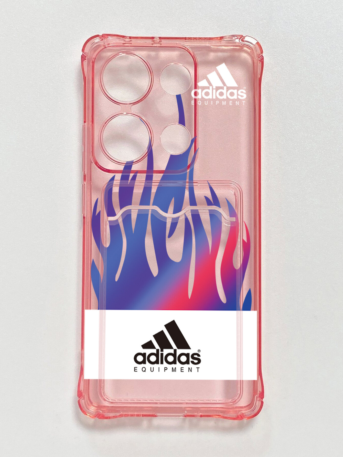Чехол для Redmi Note 13 4G с отделением для карт памяти, Adidas, мягкий прозрачный чехол