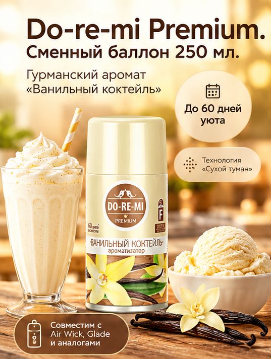 Сменный баллон Do-re-mi Premium 250мл Ванильный коктейль
