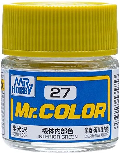C 27 краска художественная т. м. MR.HOBBY 10мл INTERIOR GREEN