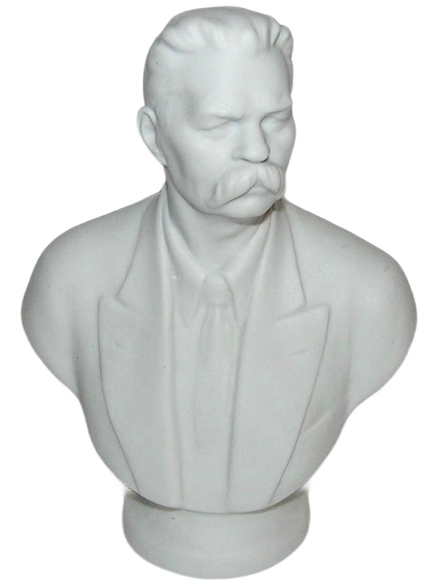 Винтаж СССР. 1950-1954. ЛФЗ (Ленинградский Фарфоровый Завод). Коллекционный Фарфоровая Статуэтка / бюст - максим горький . Русский Советский Писатель, Поэт, Прозаик, Драматург.