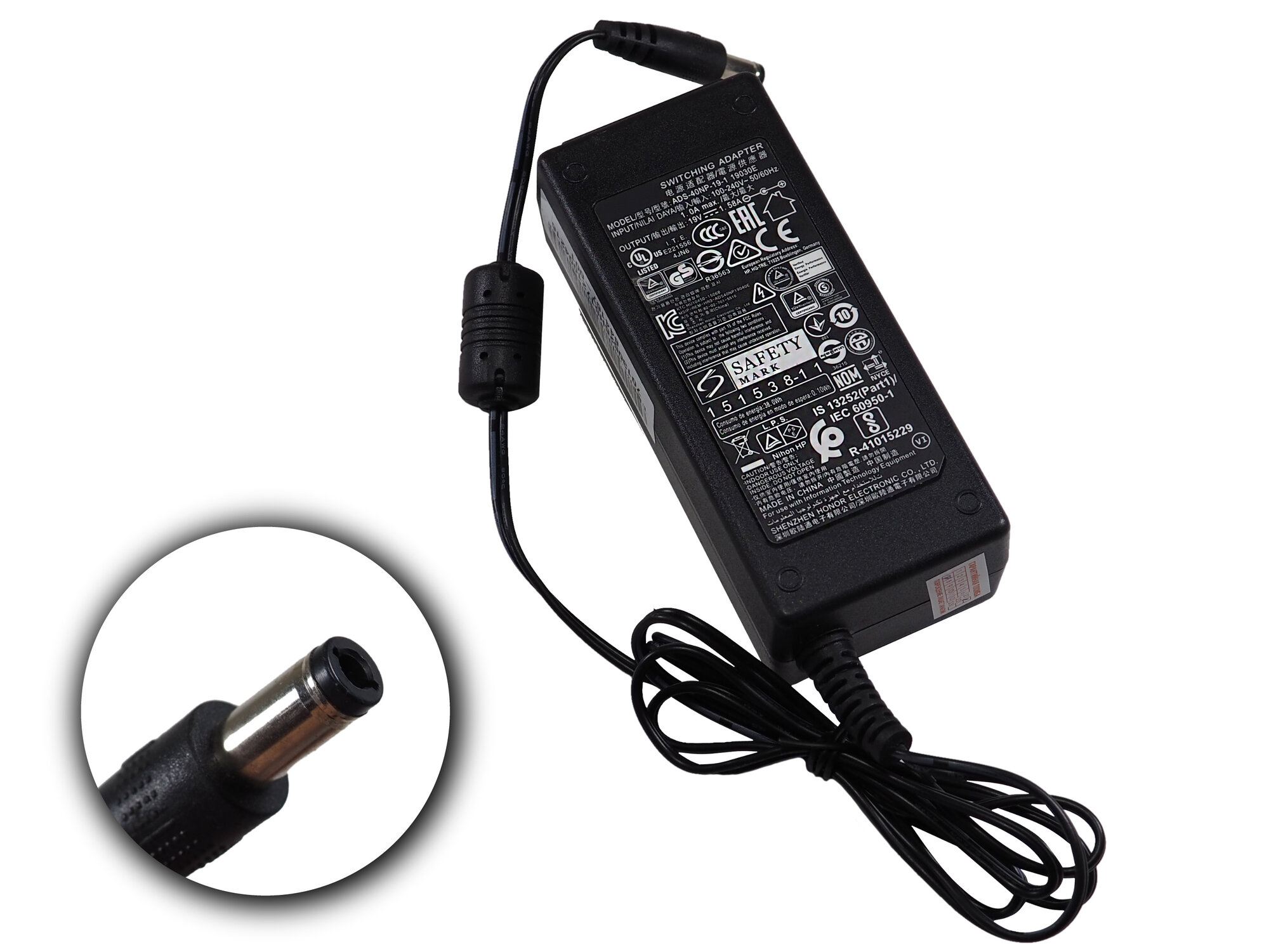 Блок питания для мониторов HP 22ES 27EA 27ES 27XW 24ER 24ES 22F 24F 23ES 22ER 24F HOYOTO 19V 1.58A ADS-40NP-19-1 19030E