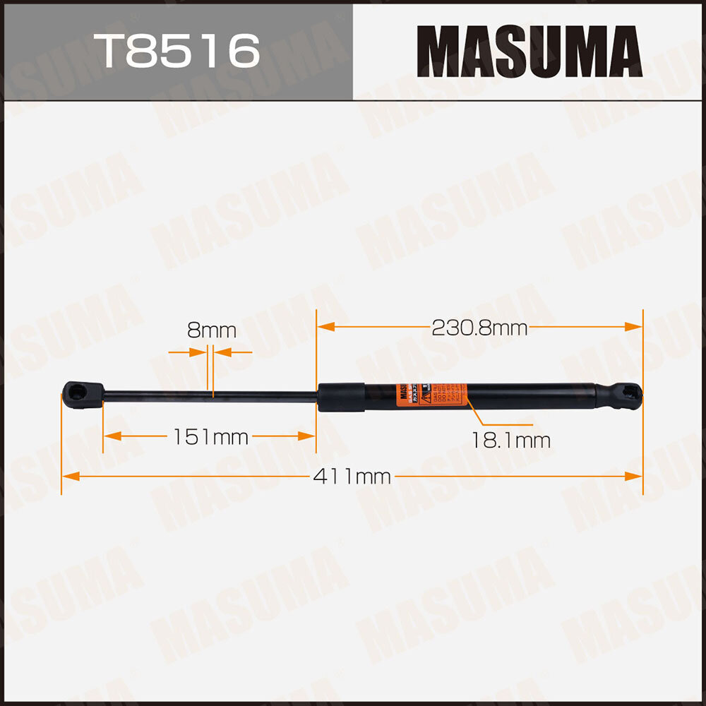 Амортизатор крышки багажника L 411 мм Masuma T8516