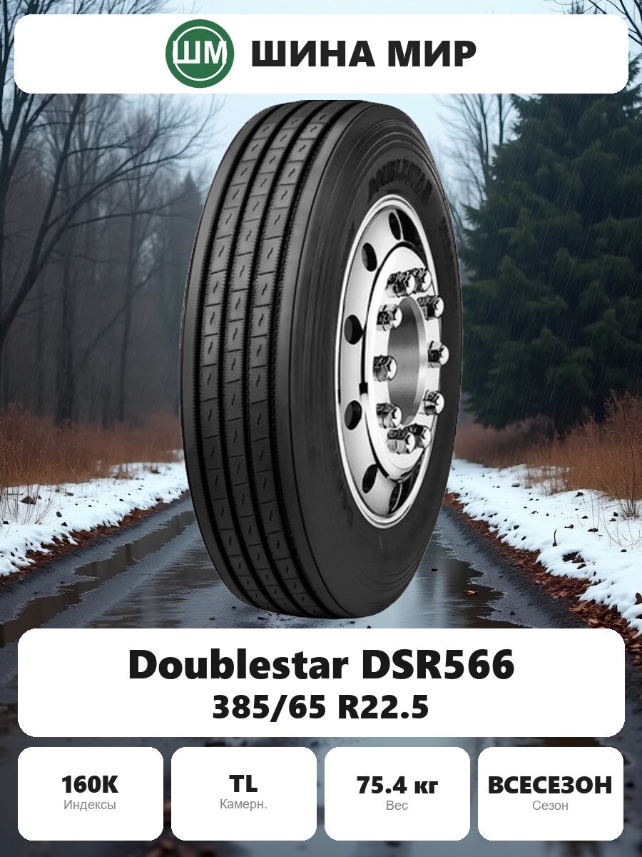 Грузовая шина Doublestar DSR566 385/65 R22.5 160K Всесезонная Нешипованная