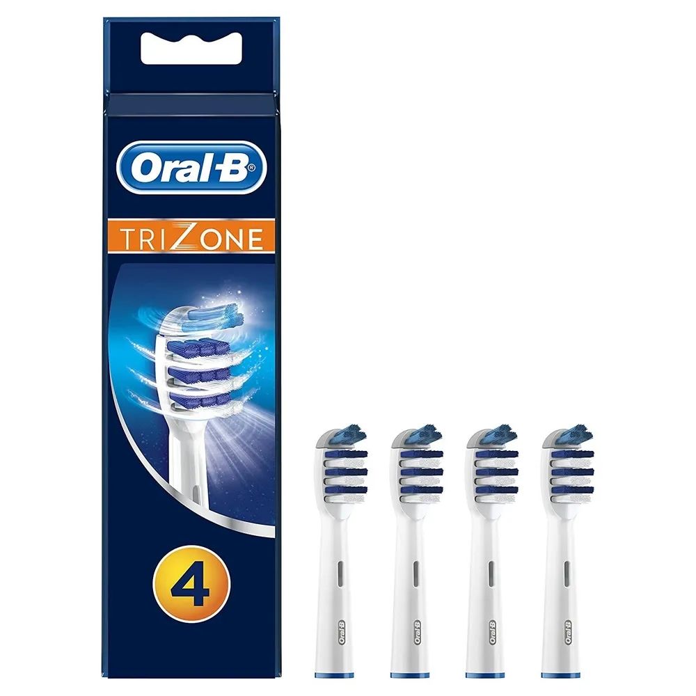 Oral - B Trizone электрические зубные щетки, 4 штыря, удаление зубных пятен, 3 щеточных области, используемые для глубокой очистки, белый цвет