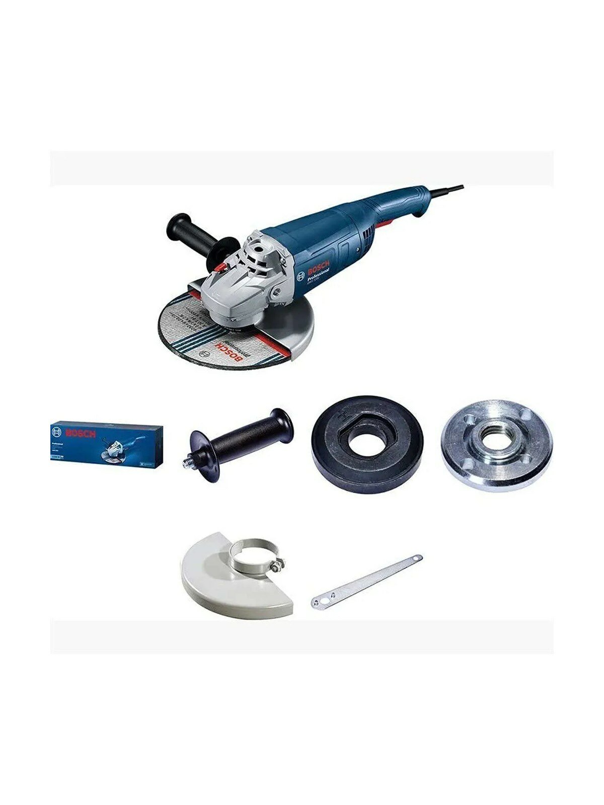 Шлифмашина угловая (УШМ, болгарка) Bosch GWS 2200-230 H, 2200Вт, 6500 об/мин, 230 мм, 06018C1100