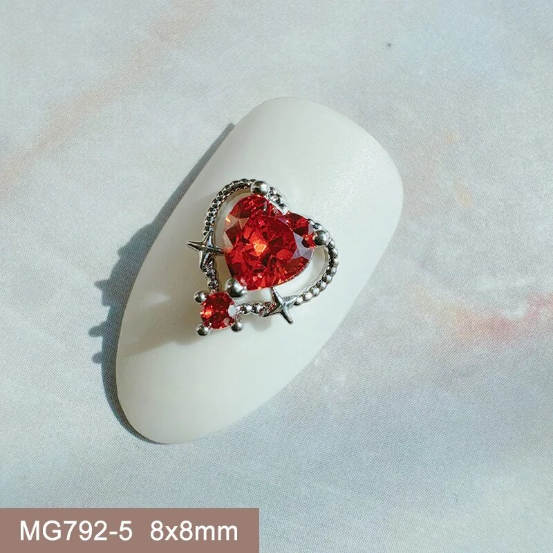 3D Украшения для ногтей Sailor Moon Циркон 10 шт. Красный, MG792-5