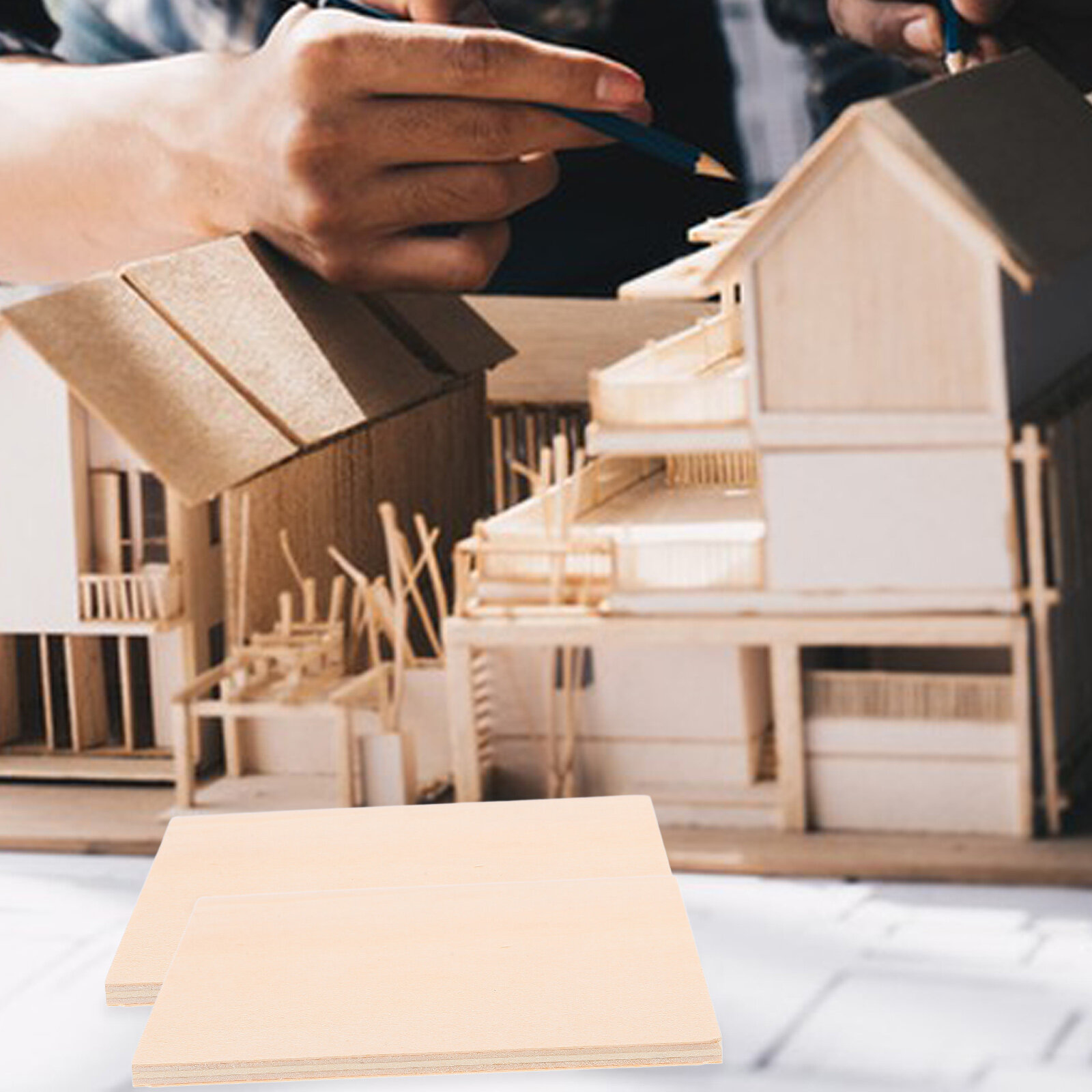 10 Пcs Тонкие Деревянные Полосы Для Резьбы По Дереву Лист Бальсы ДляDIY Проектов 10.00X10.00X0.40Cm