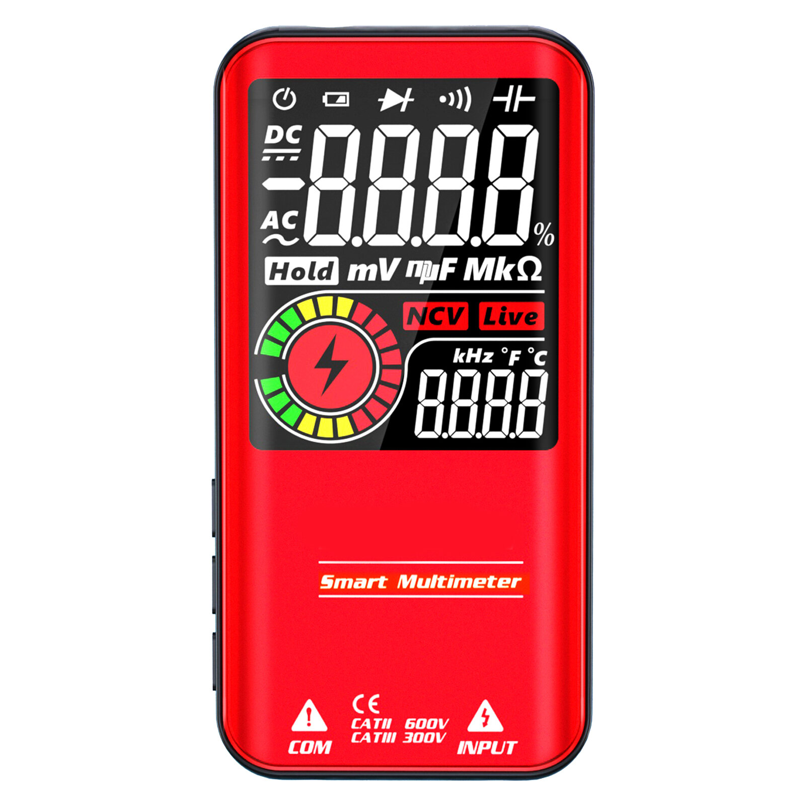 BSIDE S11 Интеллектуальный мультиметр на 9999 отсчетов Цифровой ЖК-дисплей Перезаряжаемый универсальный измеритель Вольтметр переменного/постоянного тока Омметр Испытательное сопротивление Емкость Час
