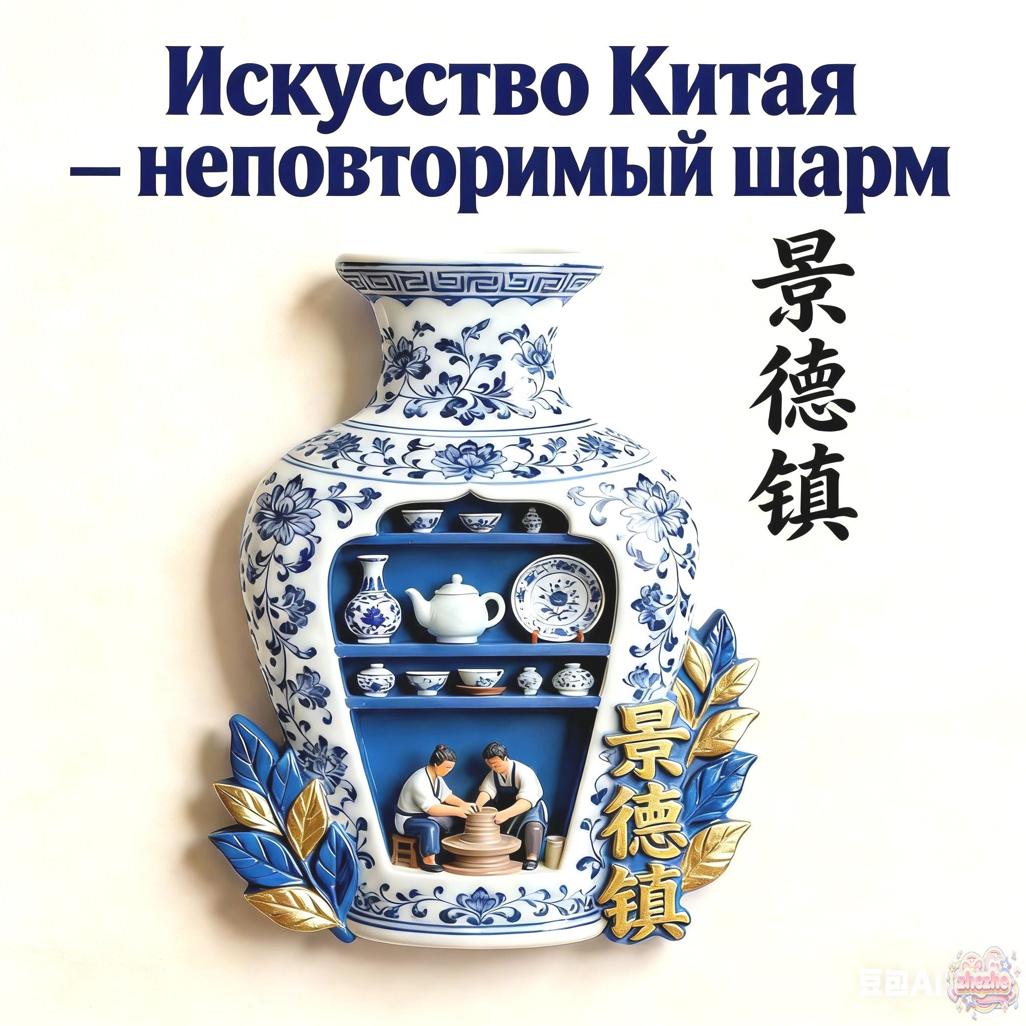 Фарфоровое украшение для холодильника