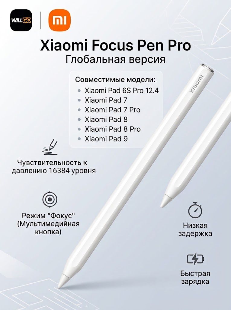 Новый Xiao mi Focus Pen Pro Смарт-ручка для планшета Xiao mi Pad 6S Pro 12.4 / Серия Xiao mi Pad 7 / Серия Xiao mi Pad 8 / Xiao mi Pad 9