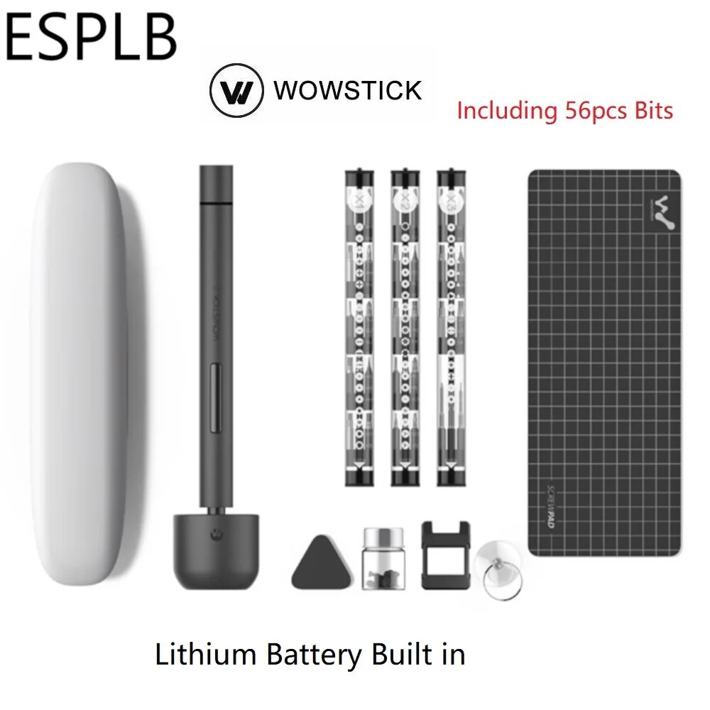 Wowstick 1F + 1F/1P Pro Мини-электрическая отвертка 56 шт./20 шт. Набор бит Прецизионная перезаряжаемая магнитная отвертка с питанием от аккумулятора