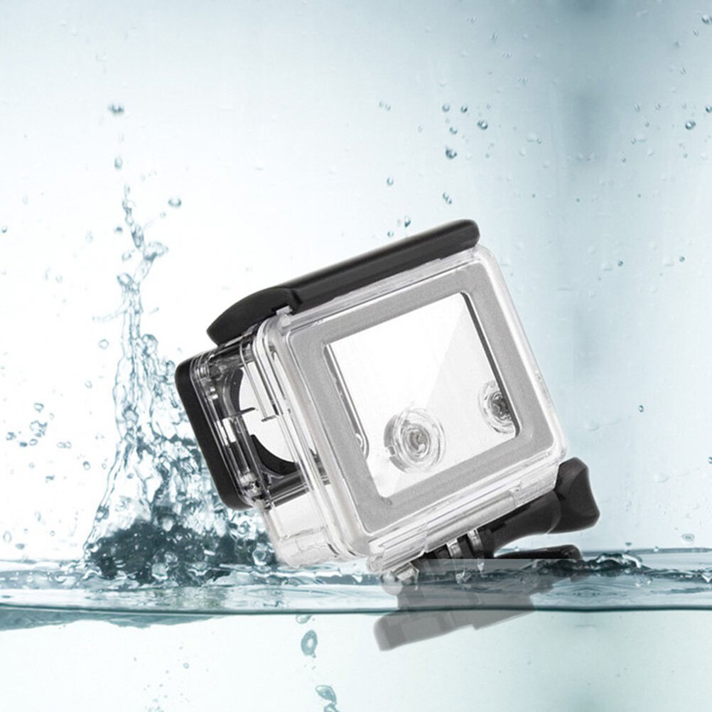 Водонепроницаемый Чехол Для GoPro Hero 4 Silver С Прозрачным Экраном Серого Цвета