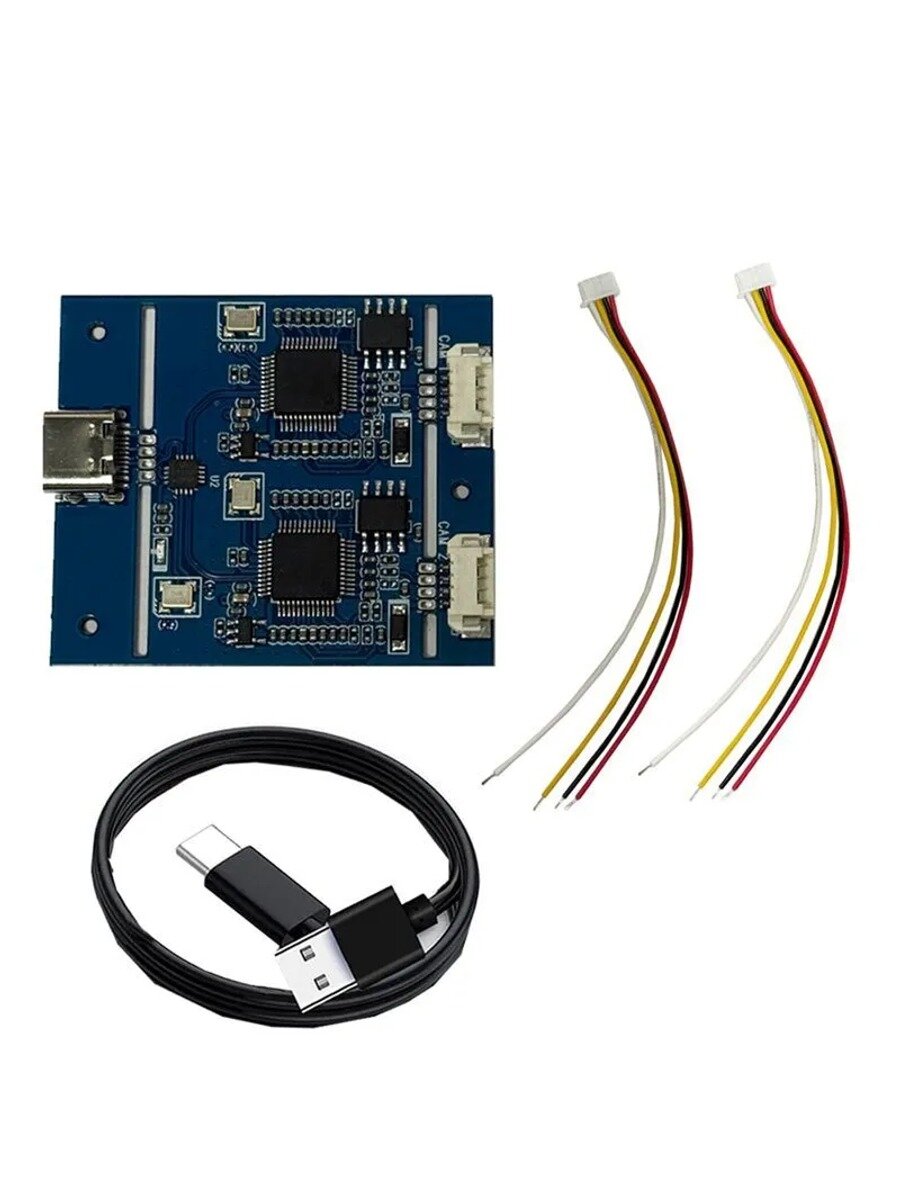 Модуль видеозахвата AV/CVBS на USB-C, 2-канальный, 1080P, UVC без драйверов