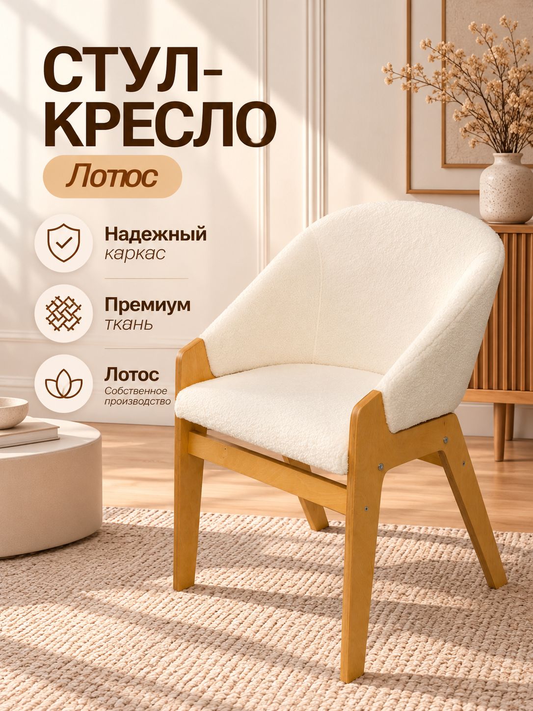 Стул мягкий со спинкой кухонный LOTOS