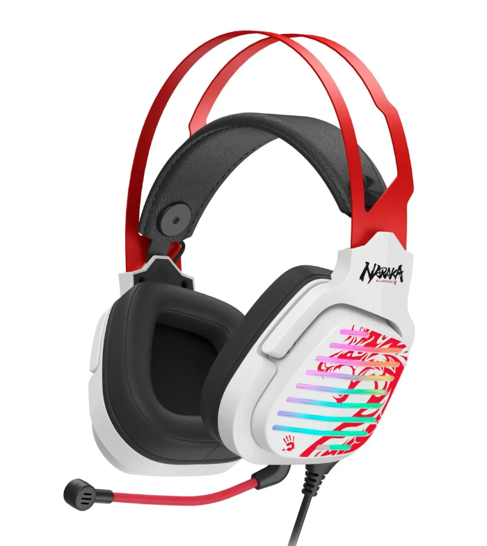 Игровые наушники с микрофоном A4 Bloody G560 белый/красный 2м мониторные USB (G560 NARAKA)