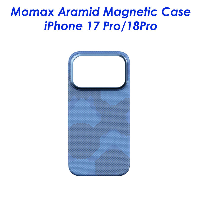 Чехол для iPhone 17 Pro/18 Pro Momax Aramid Magnetic Case, синий