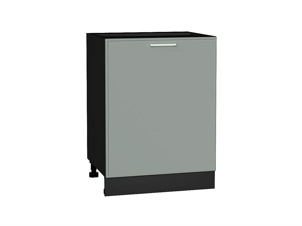 VVT Шкаф нижний с 1-ой дверцей Квадро Graphite, Аквамарин, 600 В*Ш*Г 816*600*481, фасад МДФ Аквамарин, корпус Graphite Аквамарин