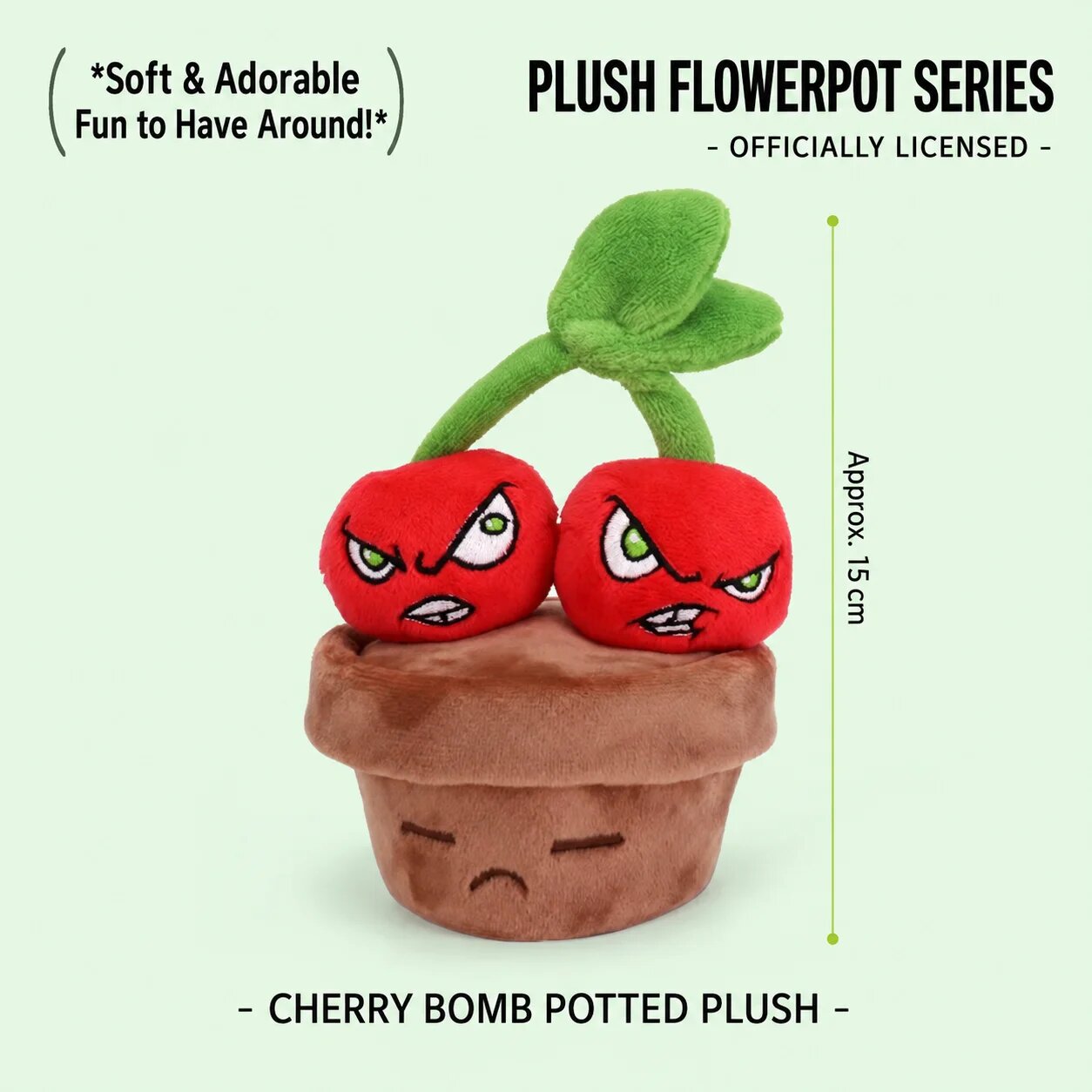 Мягкие игрушки Plants Vs Zombies 2: Подсолнух и Горохострел Красный, PVZ-005-Cherry Bomb