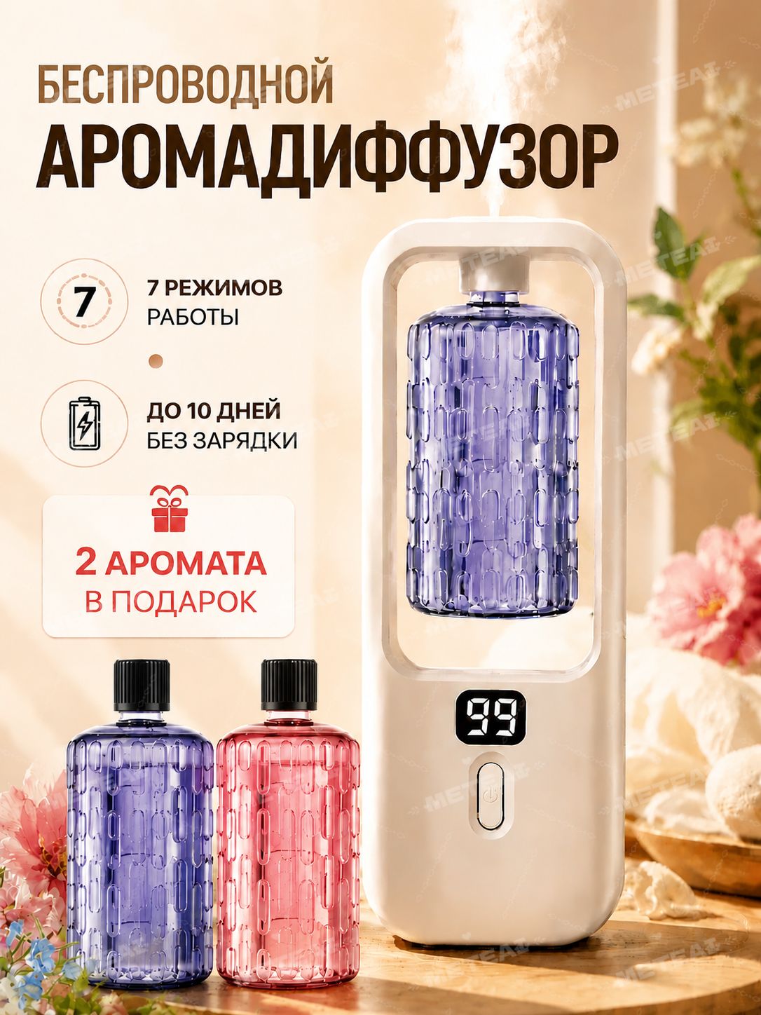 Ароматизатор для дома, диффузор для дома автоматический с 2 ароматами в наборе