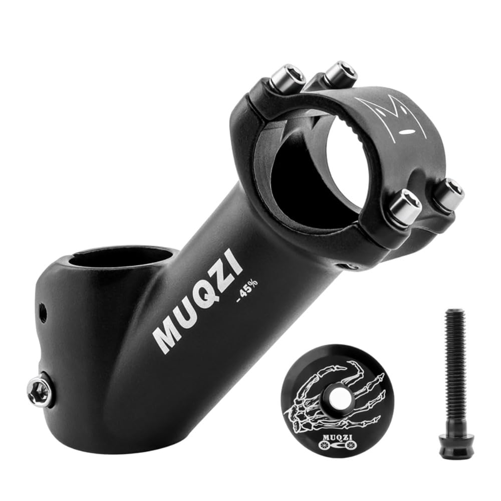 Вынос руля для велосипеда с углом подъема 45 градусов, длина 65 мм, диаметр крепления 31.8 мм, цвет черный