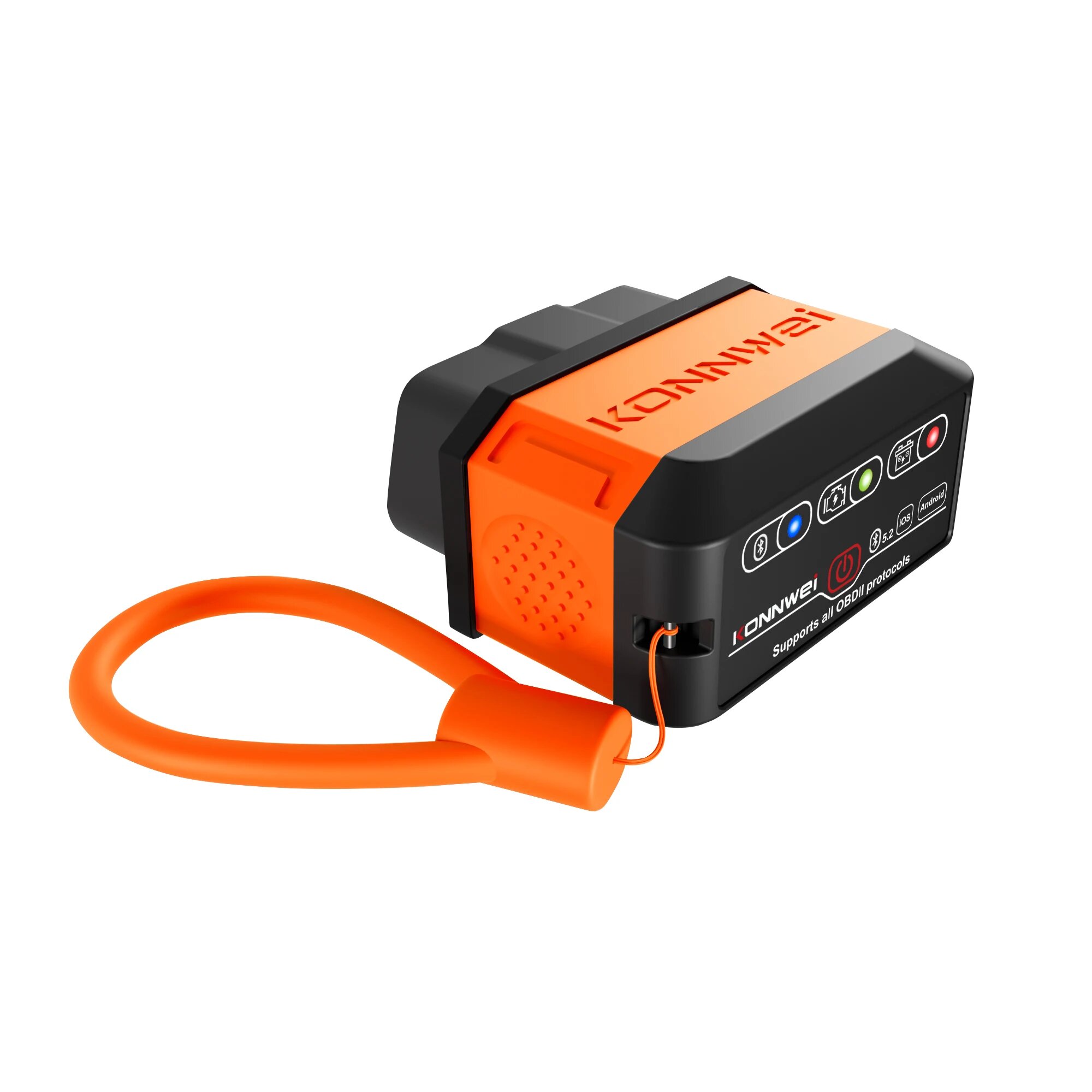 Диагностический сканер KONNWEI KW906 ELM 327 Bluetooth 5.0 OBD2 для систем двигателя KW906 Orange