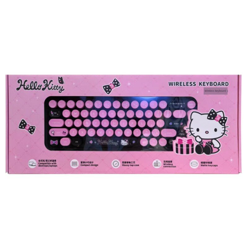 Минисо Hello Kitty Беспроводная Клавиатура Милая Мультяшная Компьютерная Аксессуар Для ПК Ноутбук