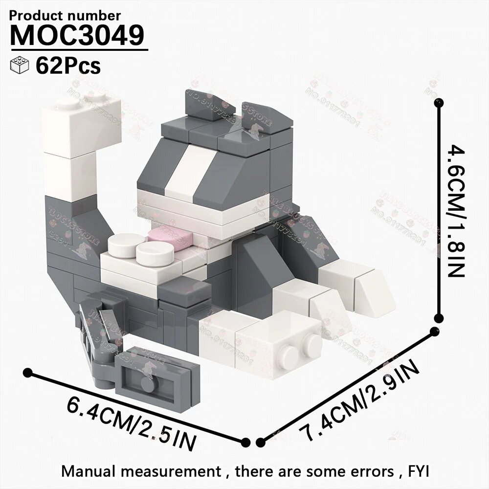 MOOXI Конструктор животные милый котенок Серый, MOC3049