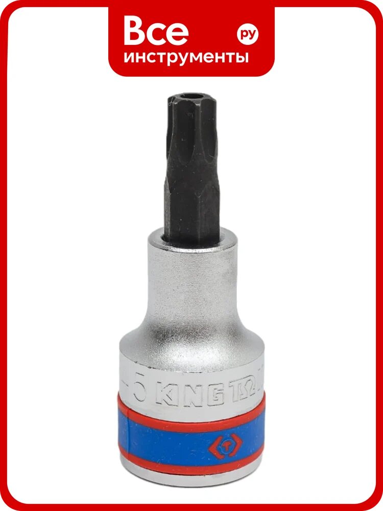 Насадка-бита торцевая с отверстием Torx T45, 60 мм, 1/2" KING TONY 402745