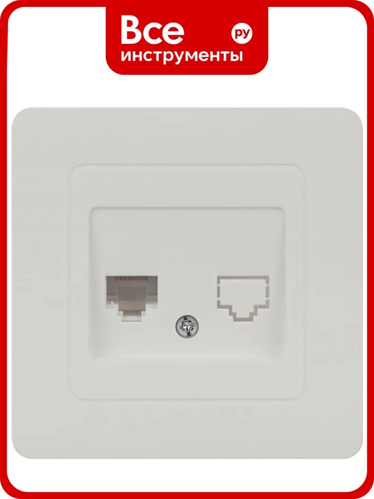 Информационная розетка Intro 730301 Style RJ45, СУ, белый Б0060649