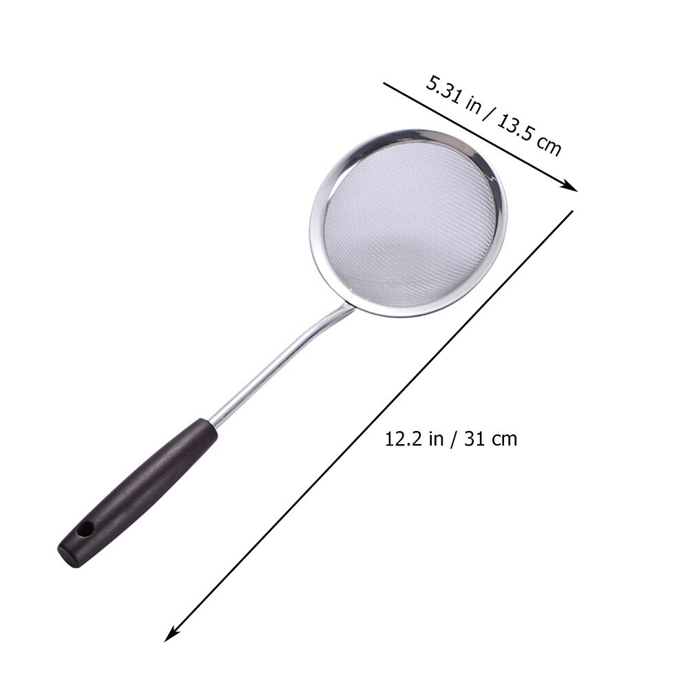 Кухонная Ложка С Дырочками Из Нержавеющей Стали И Дерева 39.00X13.50X0.60Cm
