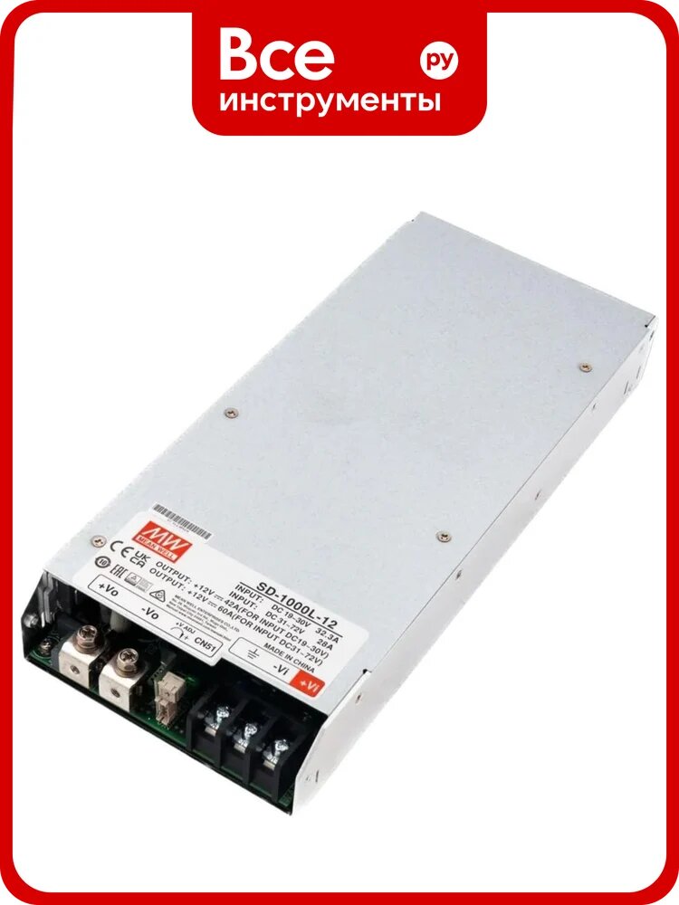 Блок питания DC/DC в кожухе на шасси MEAN WELL SD-1000L-12 720 Вт 12 В 285894