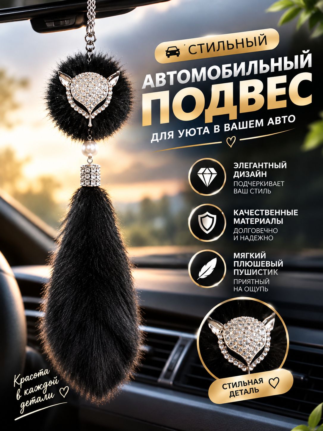 Сувенирная черное, высота 23 см, длина 23 см