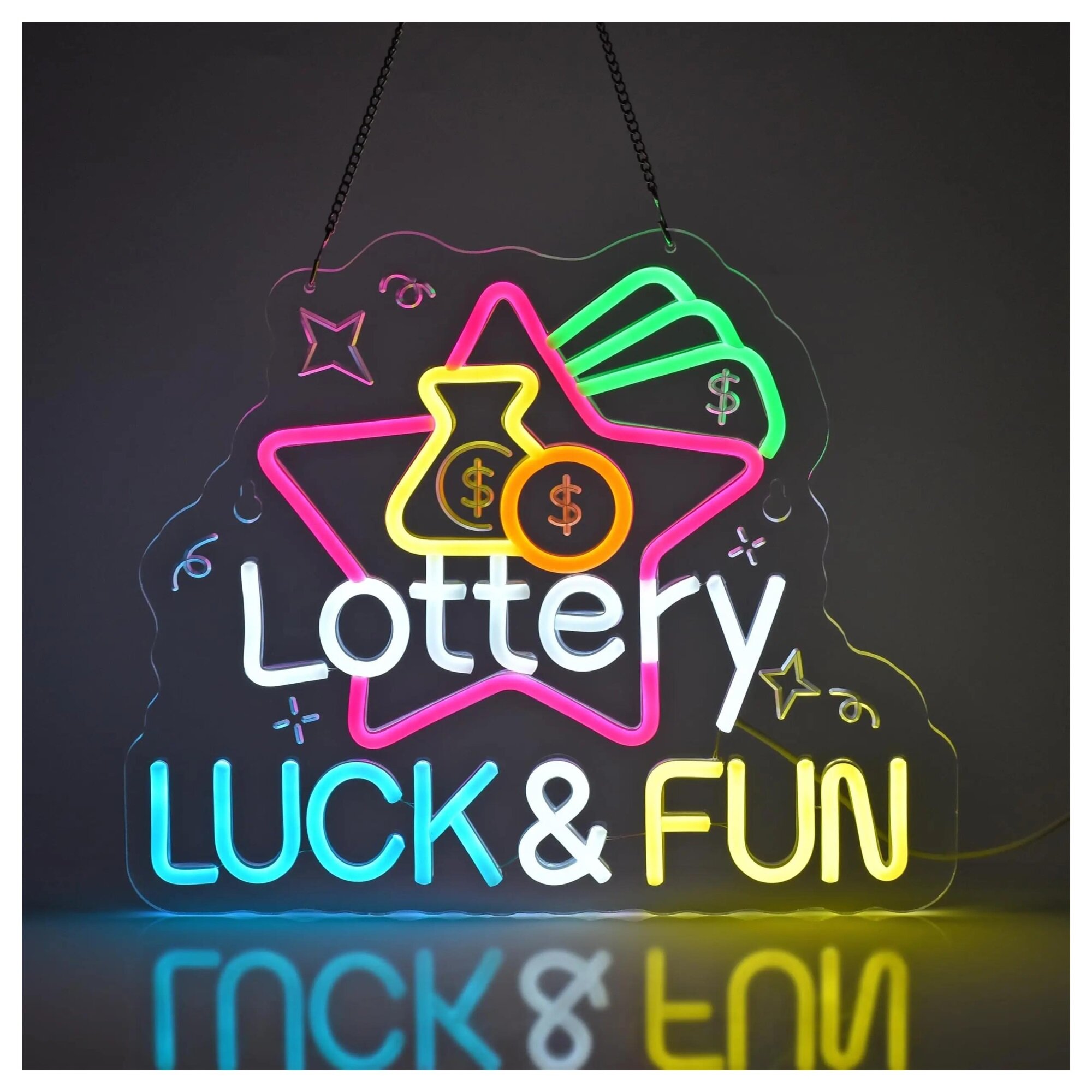 Lottery Luck Fun Неоновая Вывеска 38смx32см
