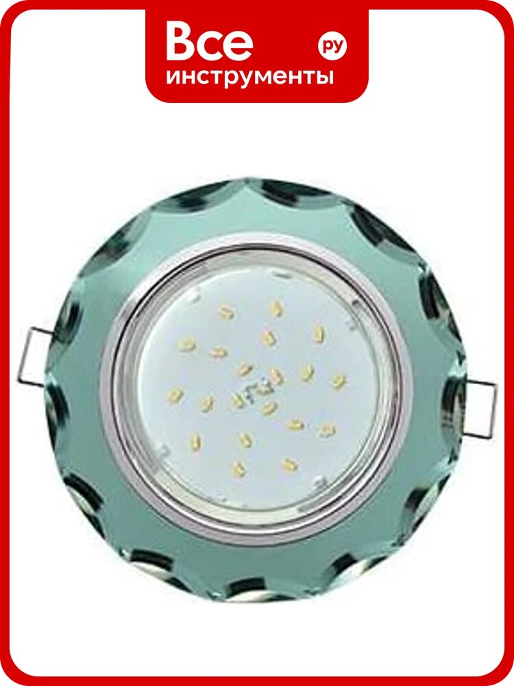 Светильник Ecola Gx53 h4 5313 glass стекло круг с вогнутыми гранями хром - изумруд 38x126 (к+) FC53RCECH