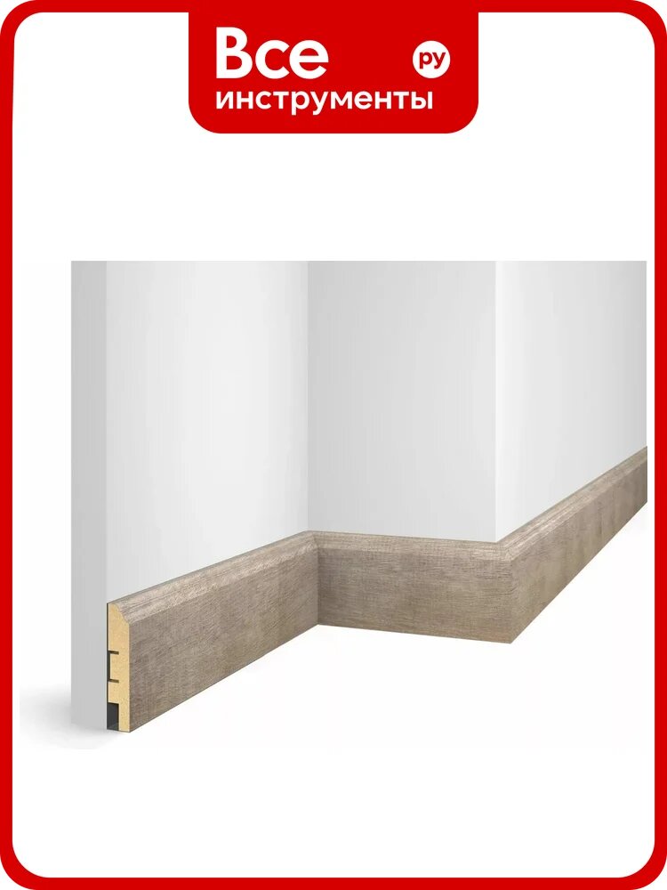 Плинтус COSCA DECOR WP07 экошпон, дуб серо-коричневый, 80x16x2400 мм, МДФ СПБ103725
