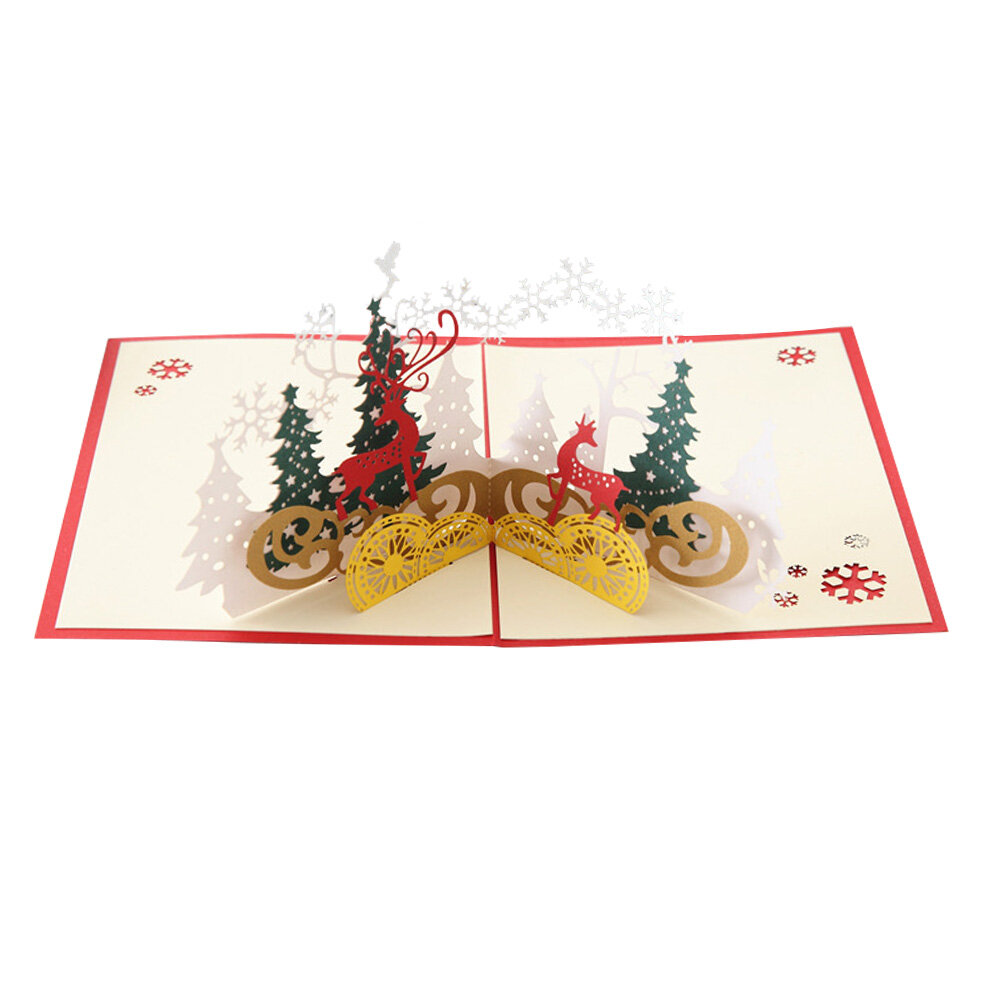 Ручная Работа 3D Открытки Для Поздравлений В День Рождения И Рождество Размер 17.7X12.6 Cm