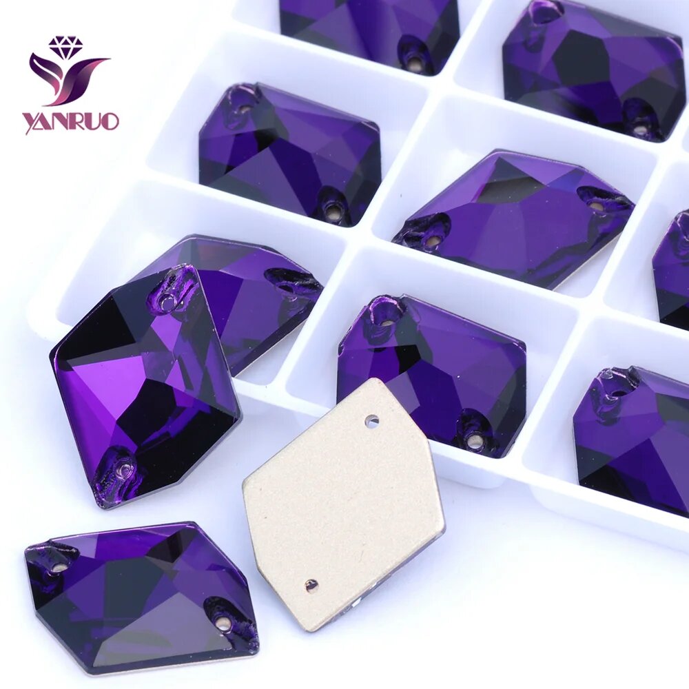 Стразы YANRUO 3265 фиолетовые 13x17mm 48шт