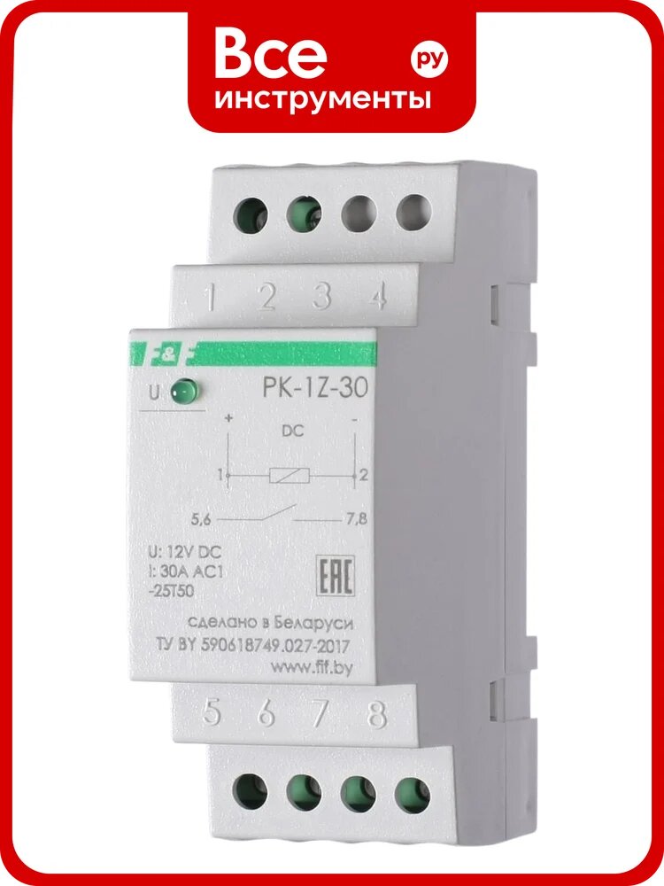 Реле промежуточное Евроавтоматика F&F РК-1Z-30/Un12V F&F EA06.001.018