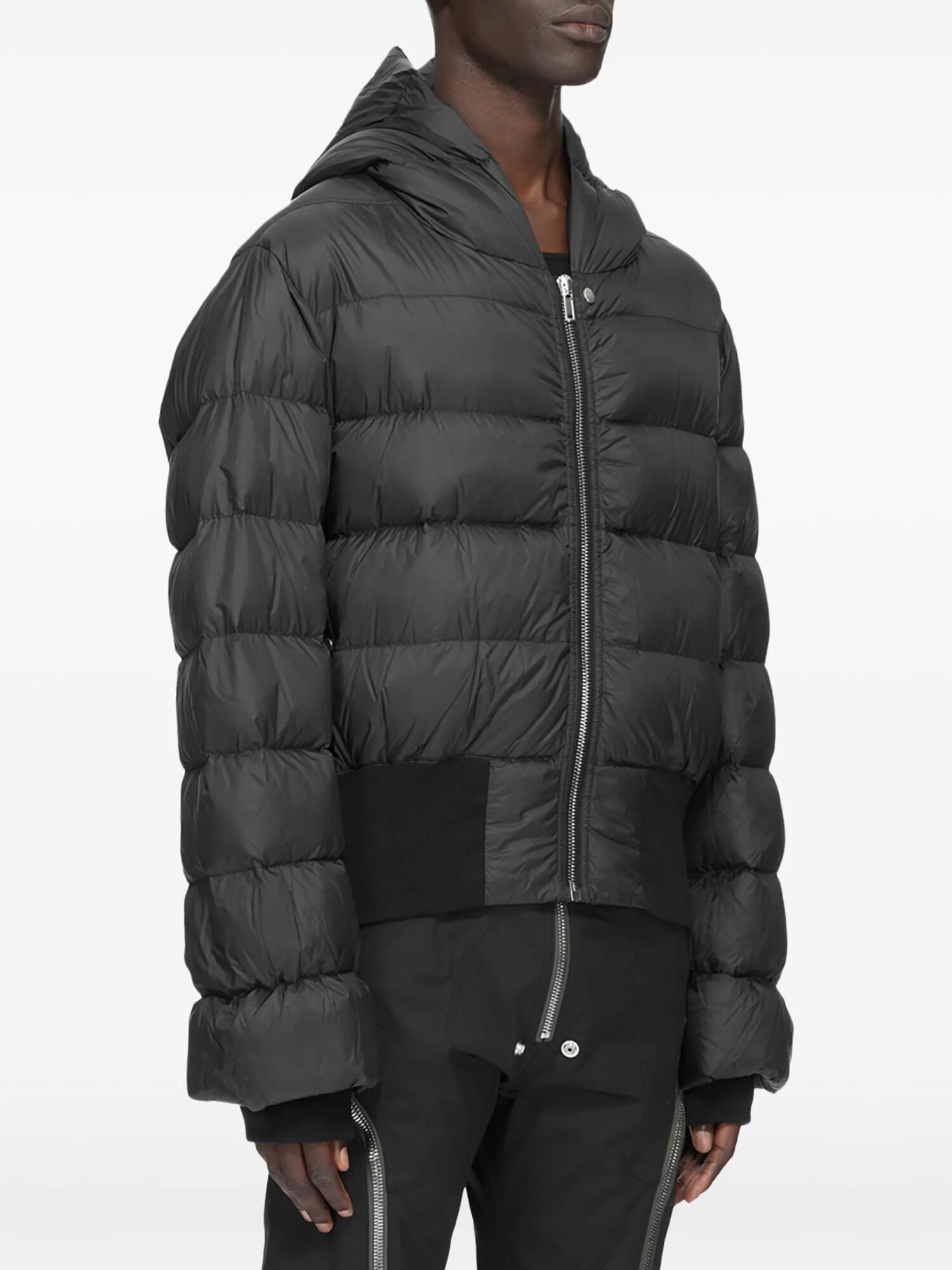 Куртка Rick Owens Hooded JKT padded jacket, размер 48, черный — фото 1