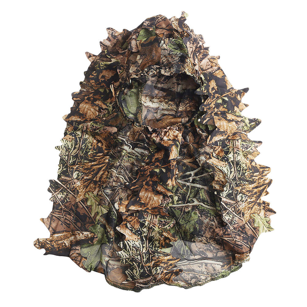 Камуфлированная Тактическая Шапка С Худи И 3D Маска Листья Camouflage