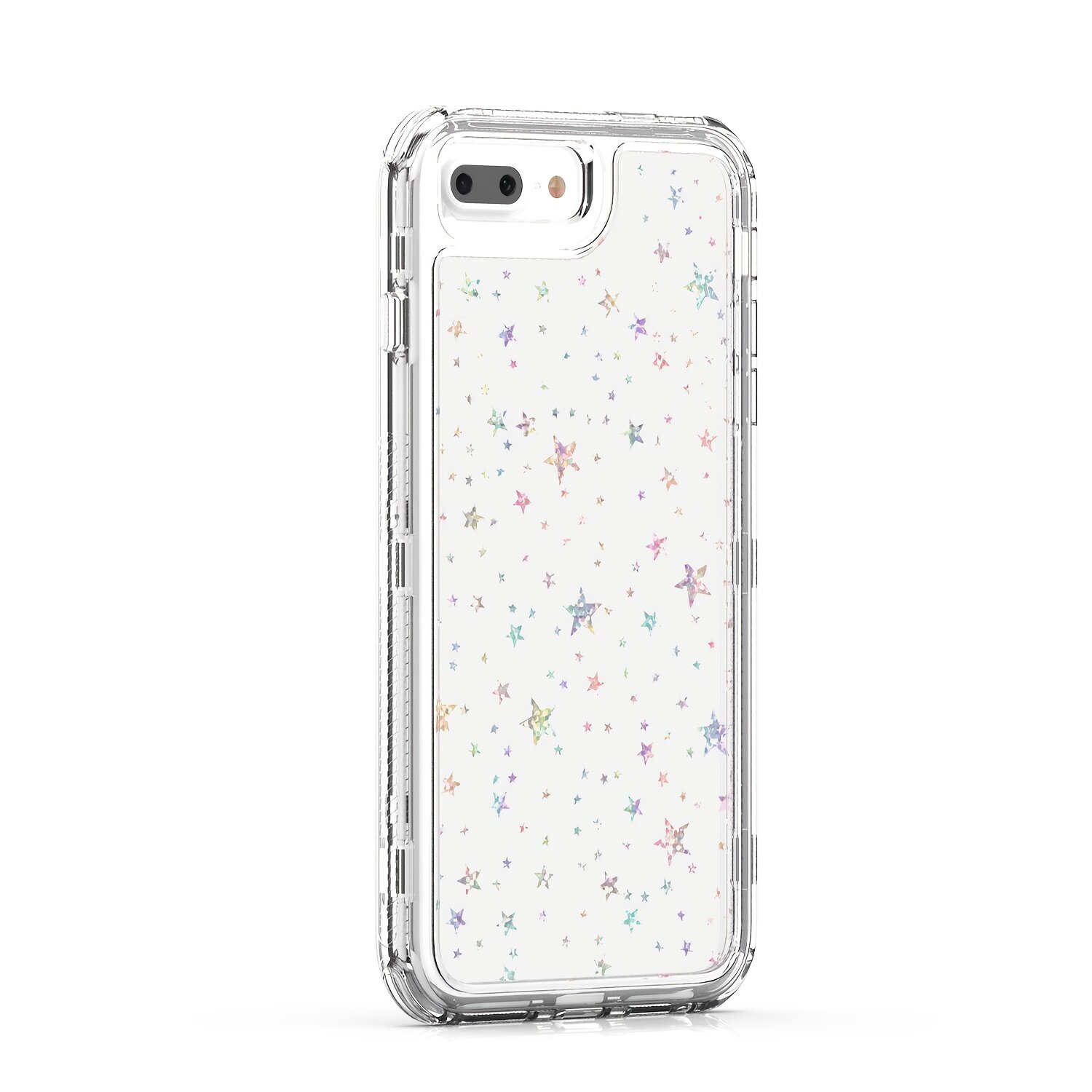 Чехол для смартфона 6 Plus/6s Plus, прозрачный акриловый с лазерным блеском, утолщённый трёхслойный, женский стиль, цвет Лазерная звезда