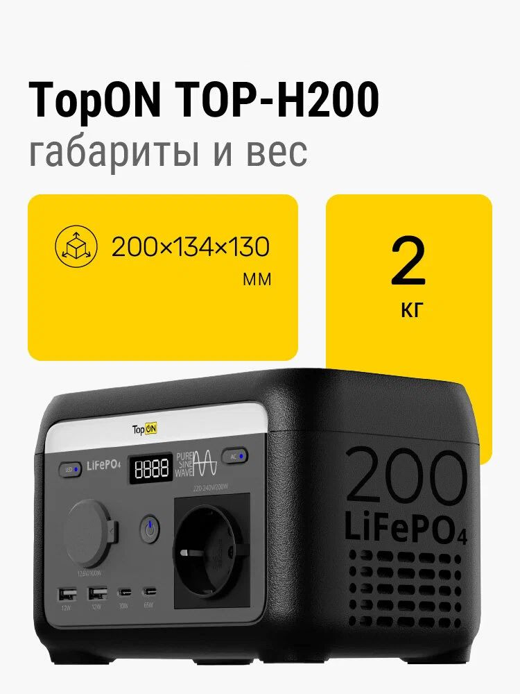 TOPON Home TOP-H200 32000 mah Портативная зарядная станция, черная