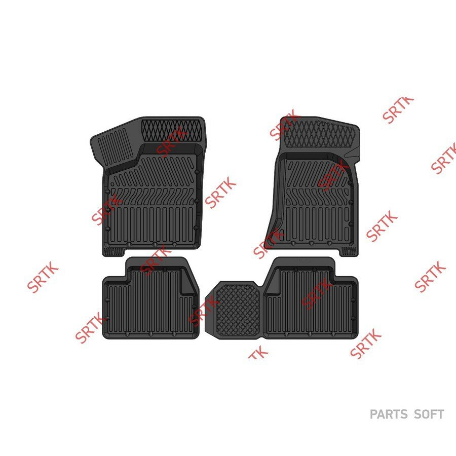 Коврики резиновые для а/м ВАЗ 2110 3D Standart 4 шт. Саранск SRTK LD1001001 | цена за 1 шт