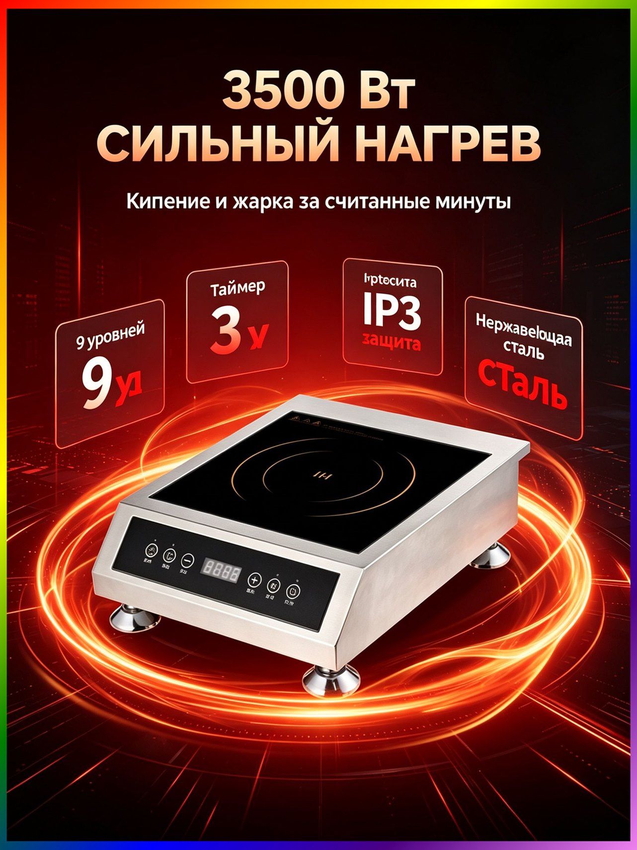 Индукционная настольная плита ED35PE, черный матовый, перламутровый