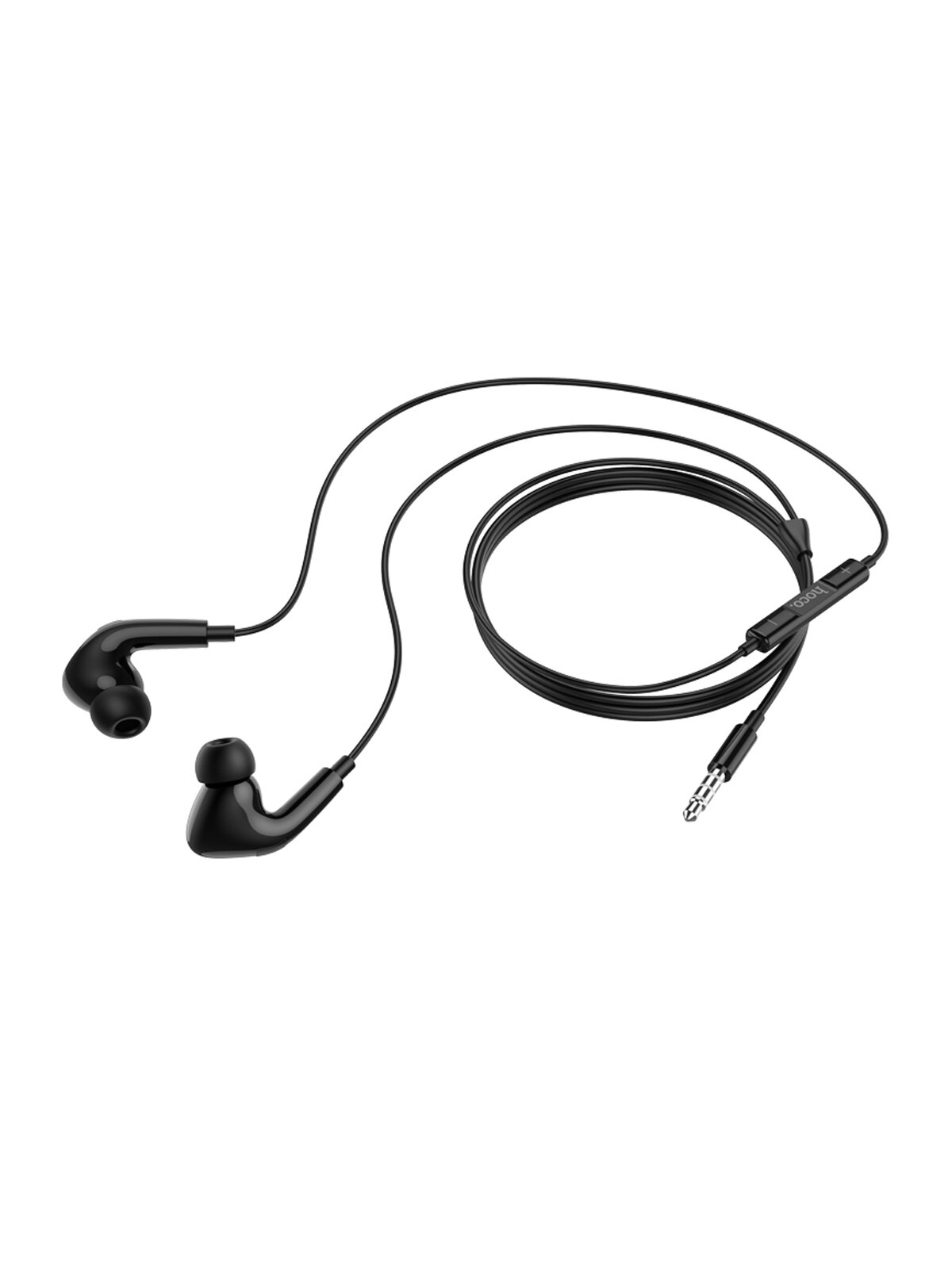 Наушники hoco проводные, M101 Pro Crystal вакуумные с микрофоном, штекер mini-jack 3.5мм/AUX, длина кабеля 1.2м, черный