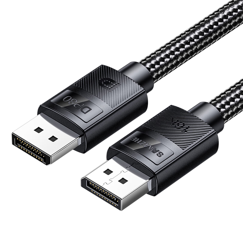 SAMZHE DisplayPort 2.1 16K Ultra HD 5м Кабель с полным пропускной способностью 80G совместимый с 1.4 для подключения
