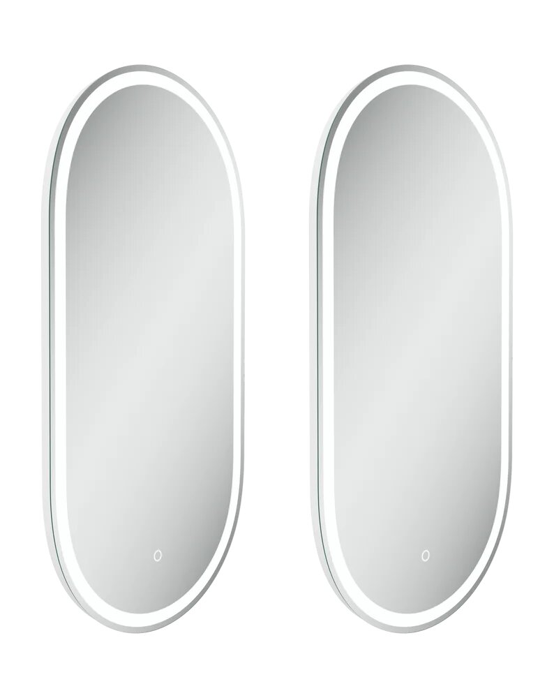 Зеркало Sancos Oval 45 со светодиодной подсветкой, 45 см, с сенсорным управлением, пластиковое, зеркало настенное в ванную, в современном стиле
